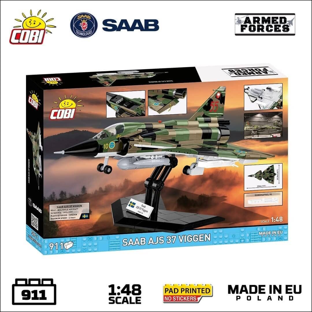 Saab AJS37 Viggen brick plane model - COBI 5911 - 910 bricks – Fat ...