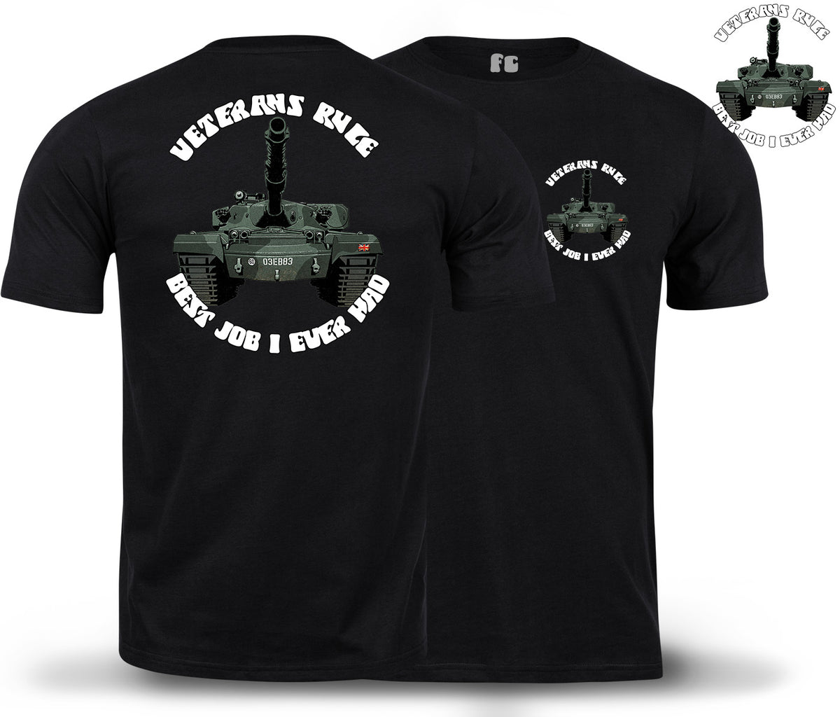 Chieftain Tank Veterans Rule Double Print T-Shirt – Fat Chimp Forces ...