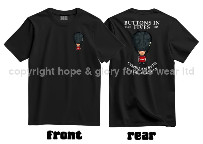Welsh Guards Buttons in Fives Double Print T-Shirt – Fat Chimp Forces ...