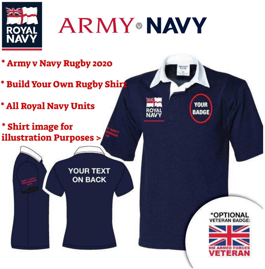 Royal Navy Army V Navy Short Sleeve Rugby Shirt – Fat Chimp Forces Wear ...