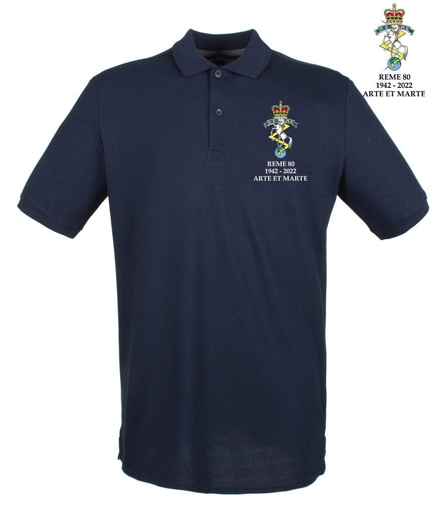 REME 80 Year Anniversary Embroidered Polo Shirt – Fat Chimp Forces Wear ...