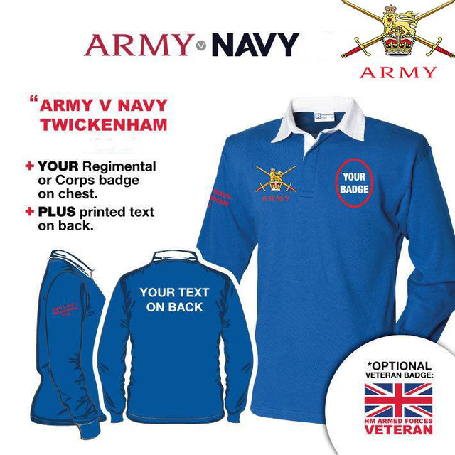 British Army UNITS Army V Navy 2019 Long Sleeve Rugby Shirt – Fat Chimp ...